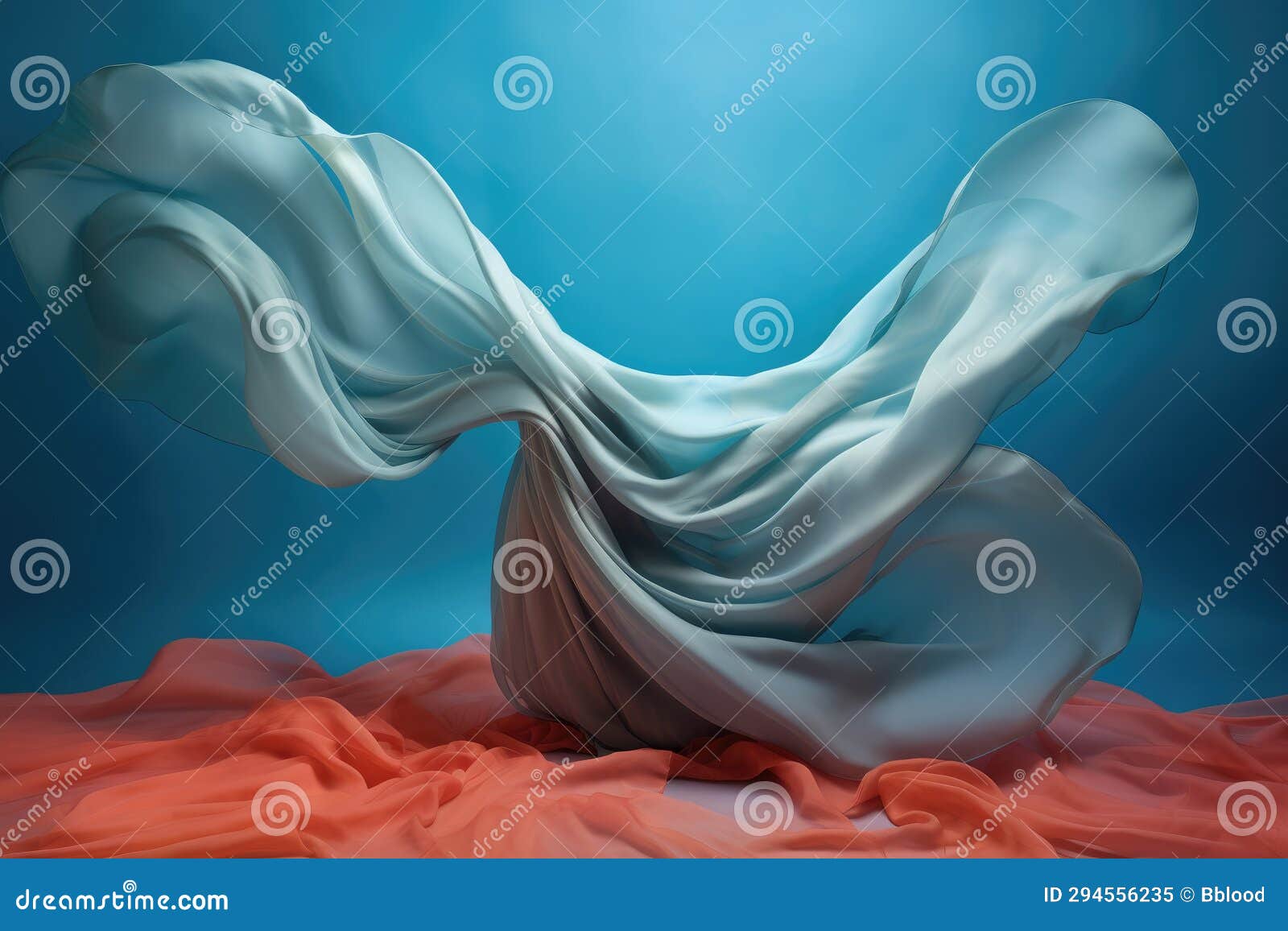 Abstract Piece of Fabric Flying on Studio Background Stock Image ...