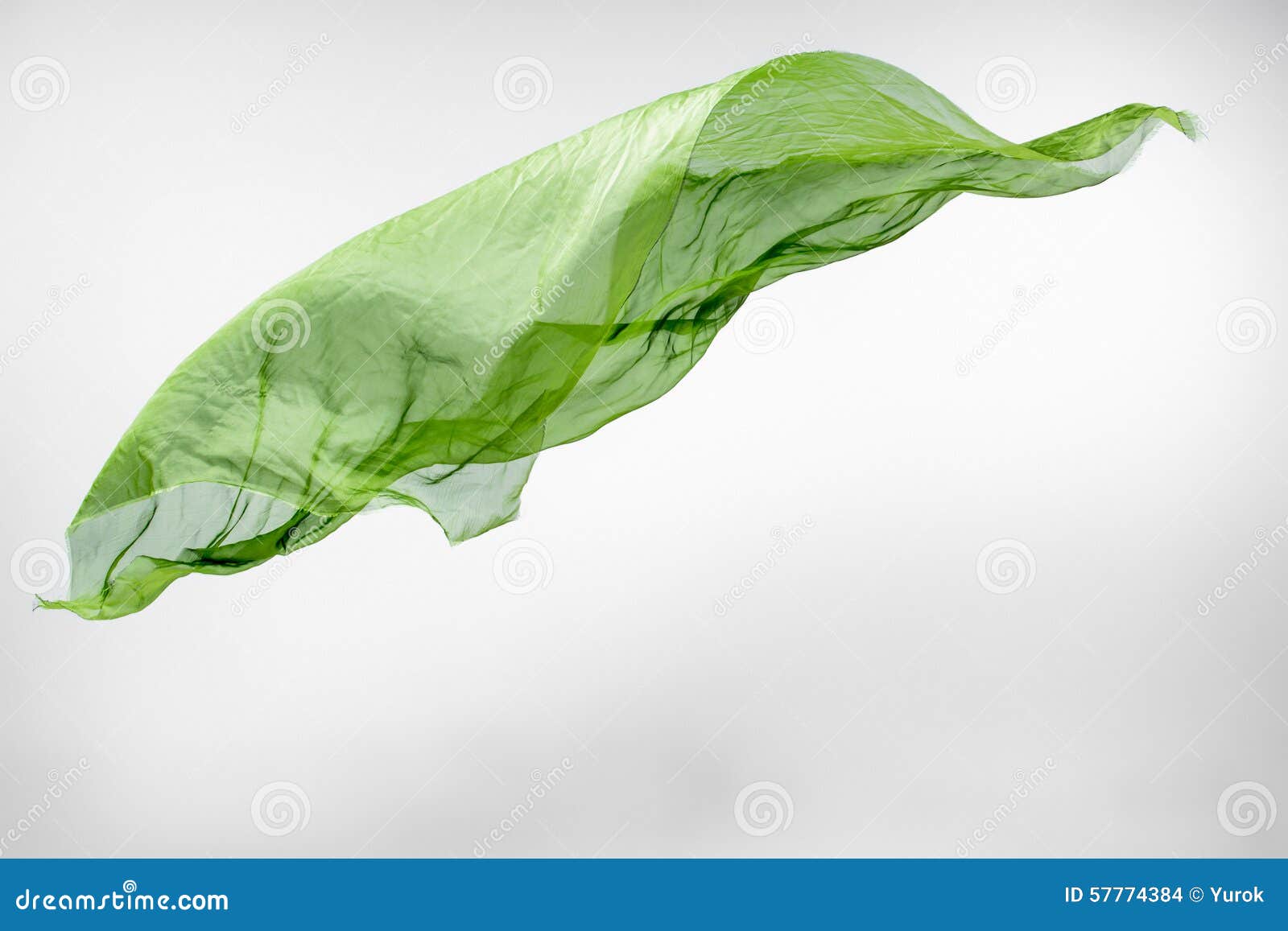 Abstract Piece of Green Fabric Flying Stock Photo - Image of green ...