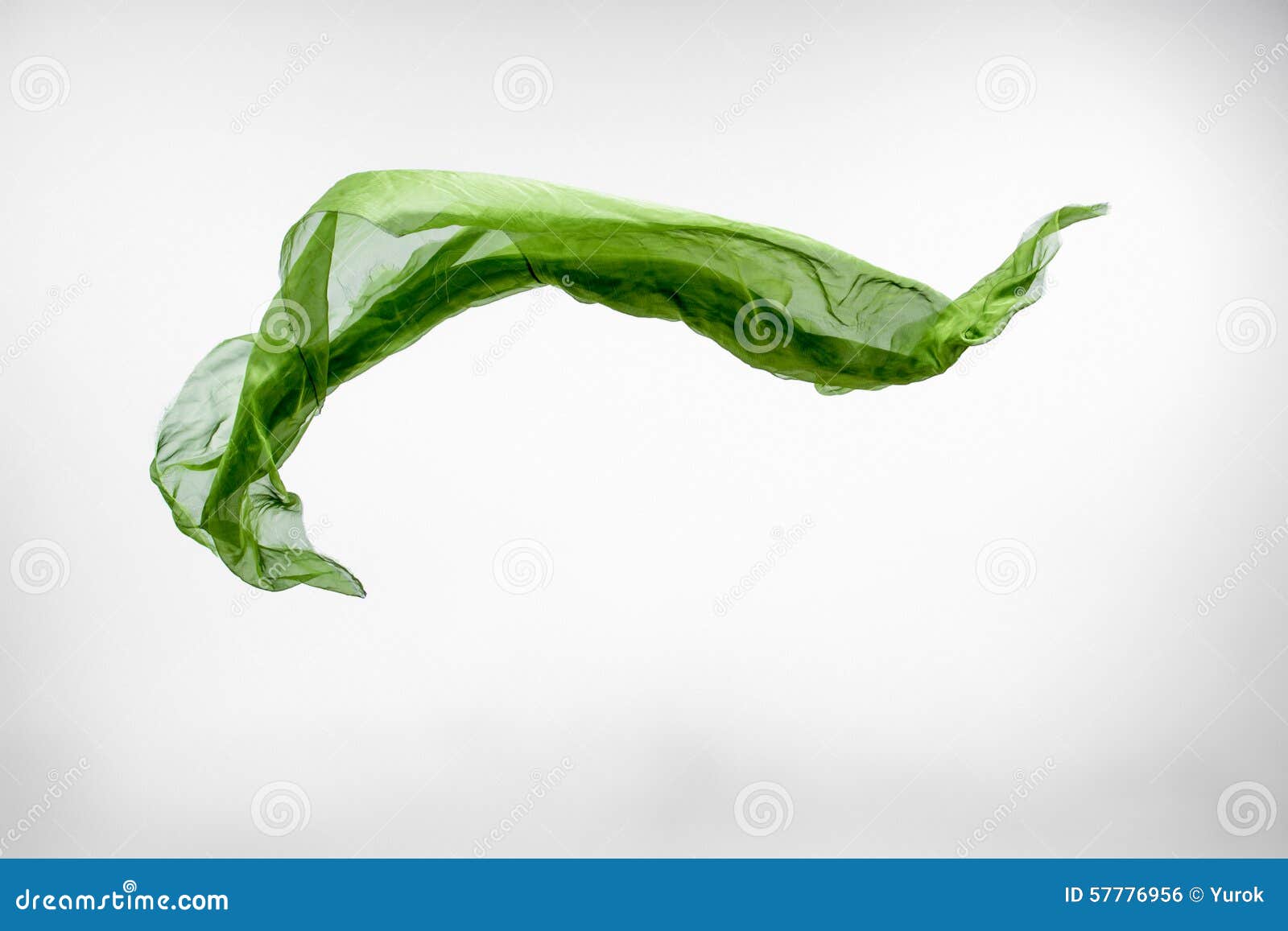 Abstract Piece of Green Fabric Flying Stock Photo - Image of color ...