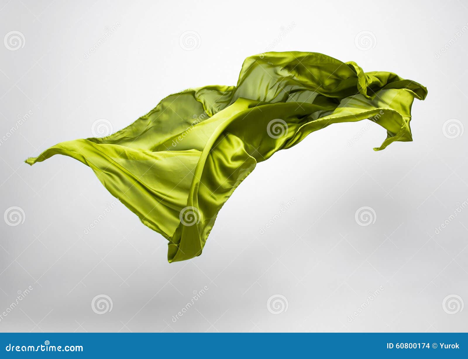 Abstract Piece of Green Fabric Flying Stock Photo - Image of elegant ...