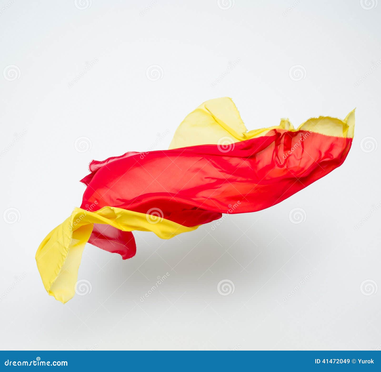 Abstract Pieces of Red and Yellow Fabric Flying Stock Image - Image of ...