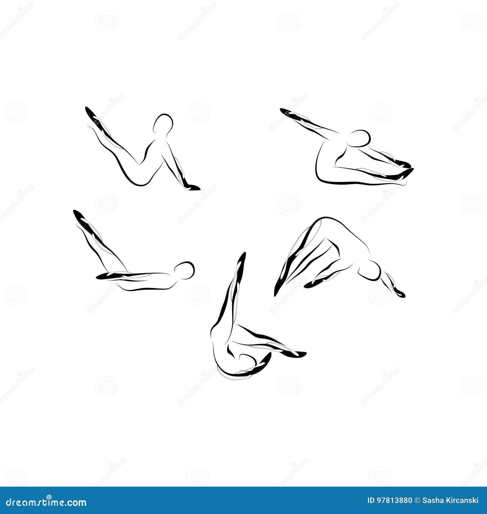 Abstract pilates poses stock vector. Illustration of person - 97813880