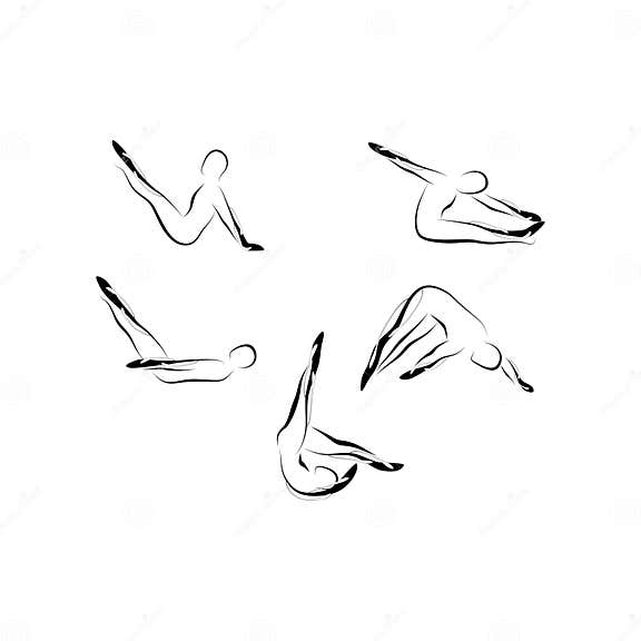 Abstract pilates poses stock vector. Illustration of person - 97813880