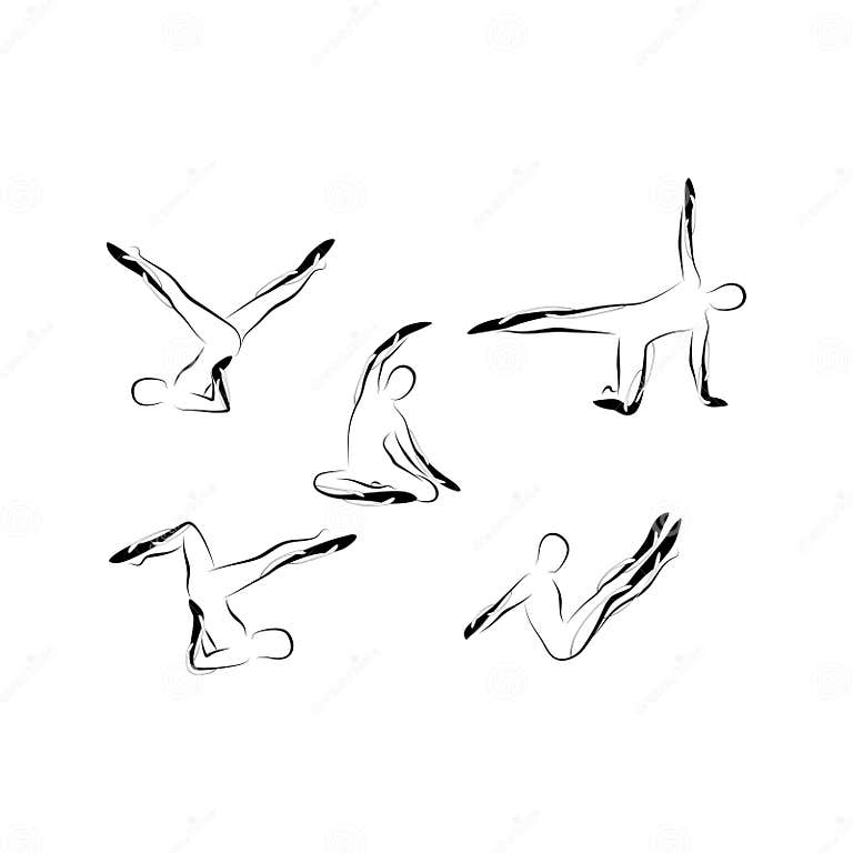 Abstract pilates poses stock vector. Illustration of women - 97813899