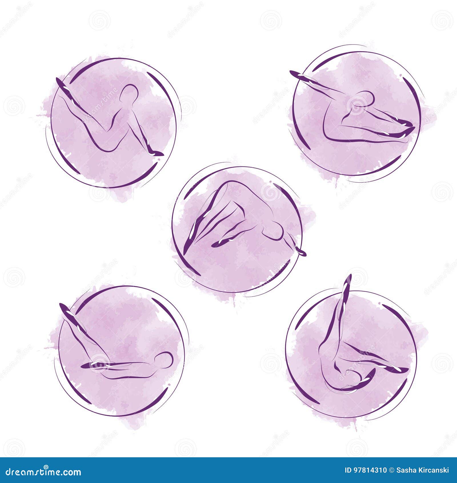 Abstract pilates poses stock vector. Illustration of vector - 97814310