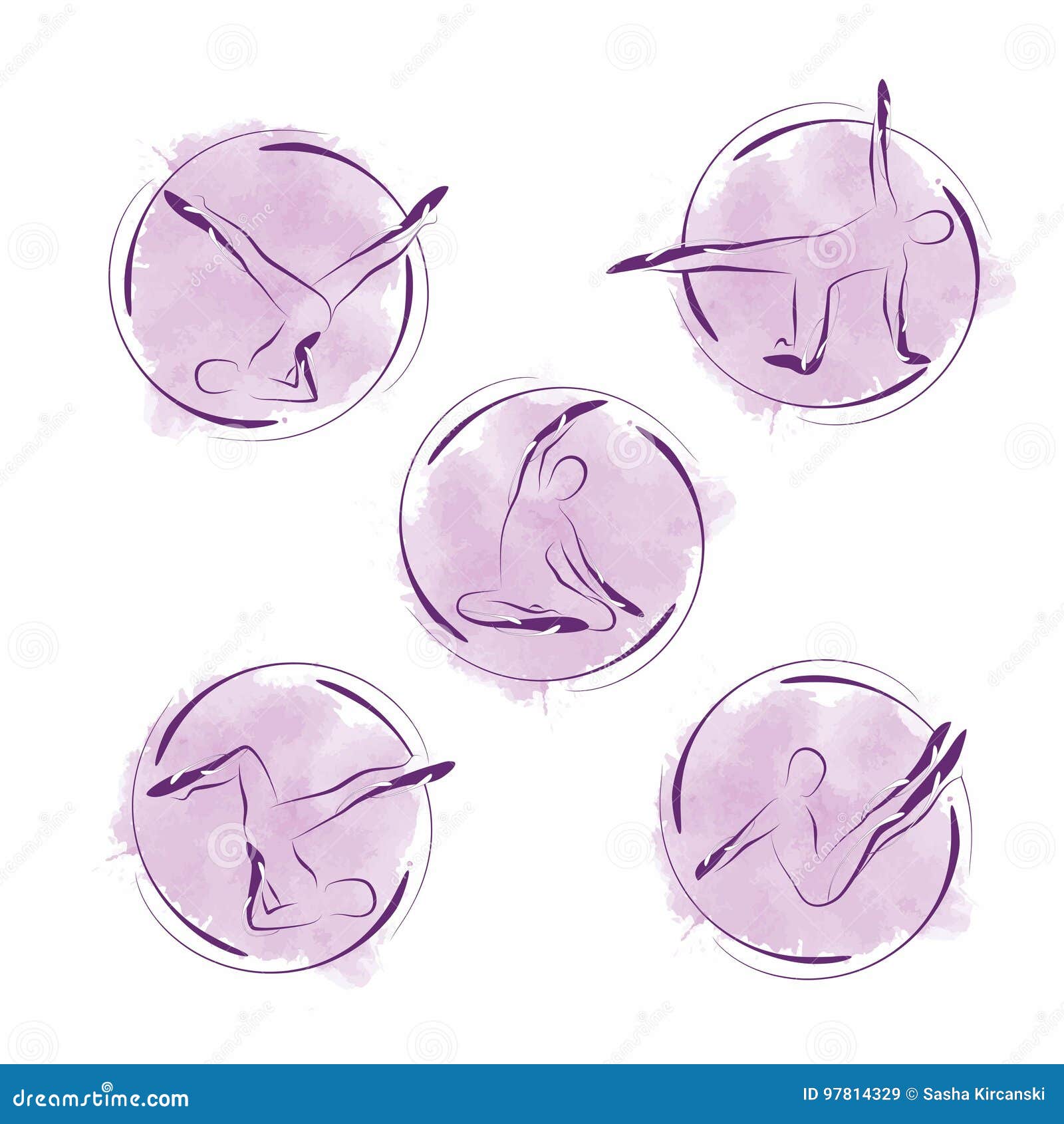 Abstract pilates poses stock vector. Illustration of people - 97814329