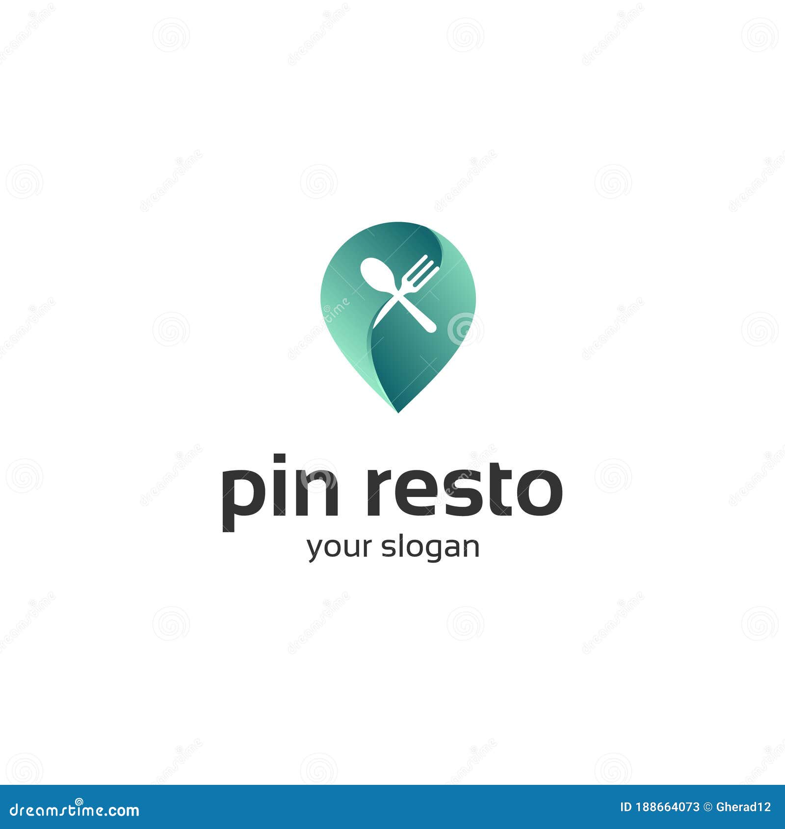 Pin green restaurant logo stock illustration. Illustration of green ...