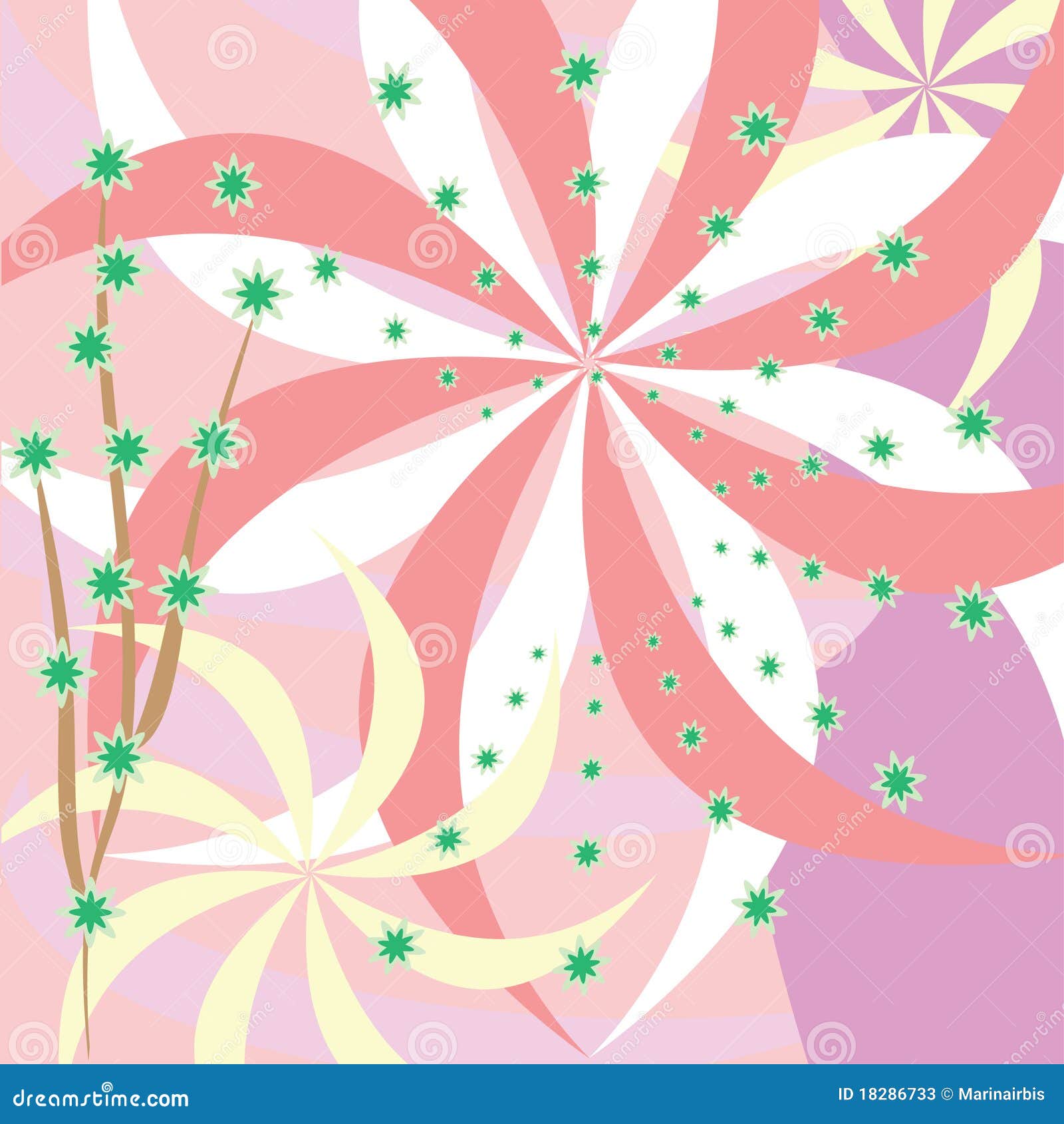Abstract Ping Background with Flowers Stock Vector - Illustration of ...