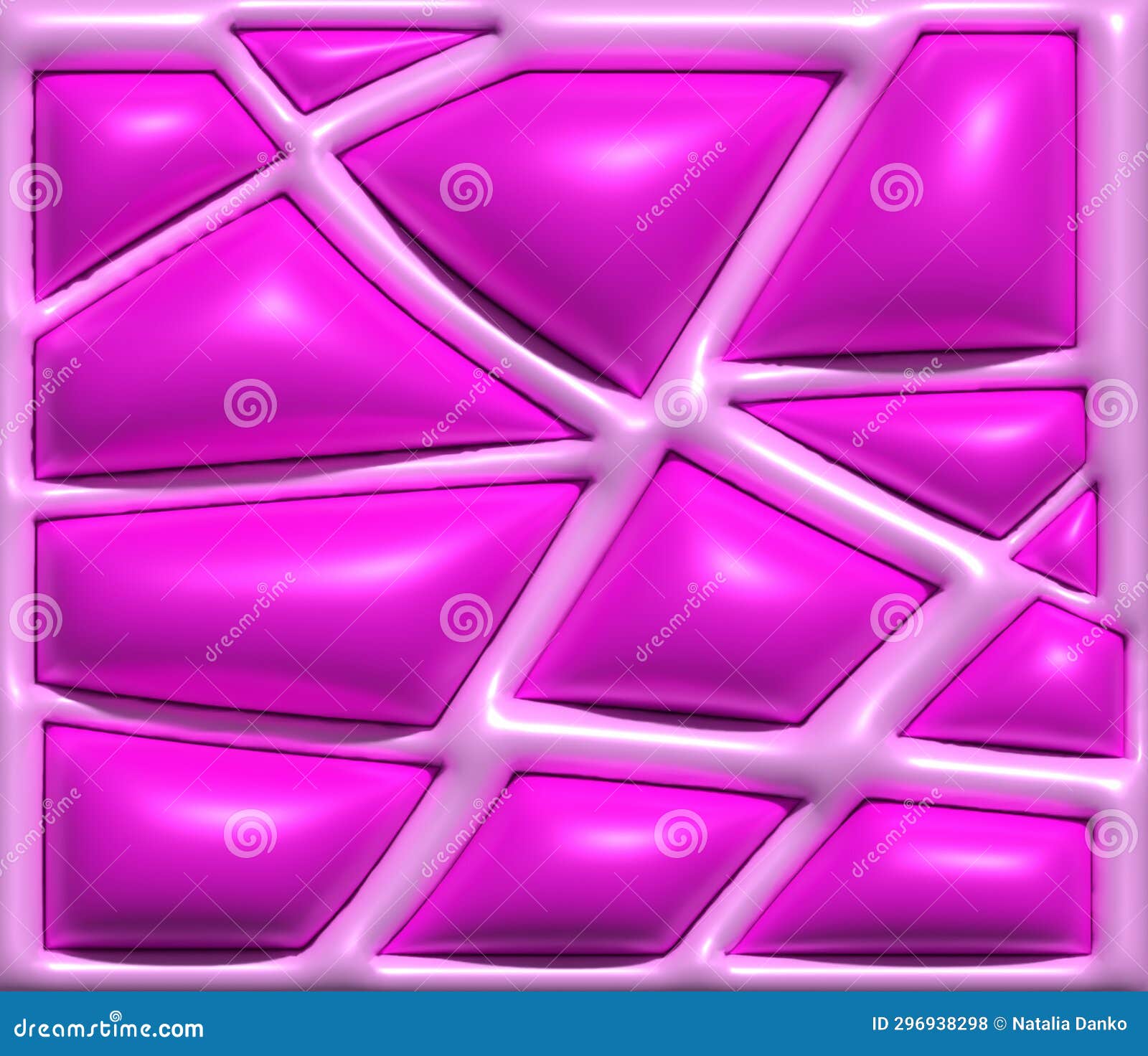Abstract Pink Background with Inflated Figures, 3D Rendering ...