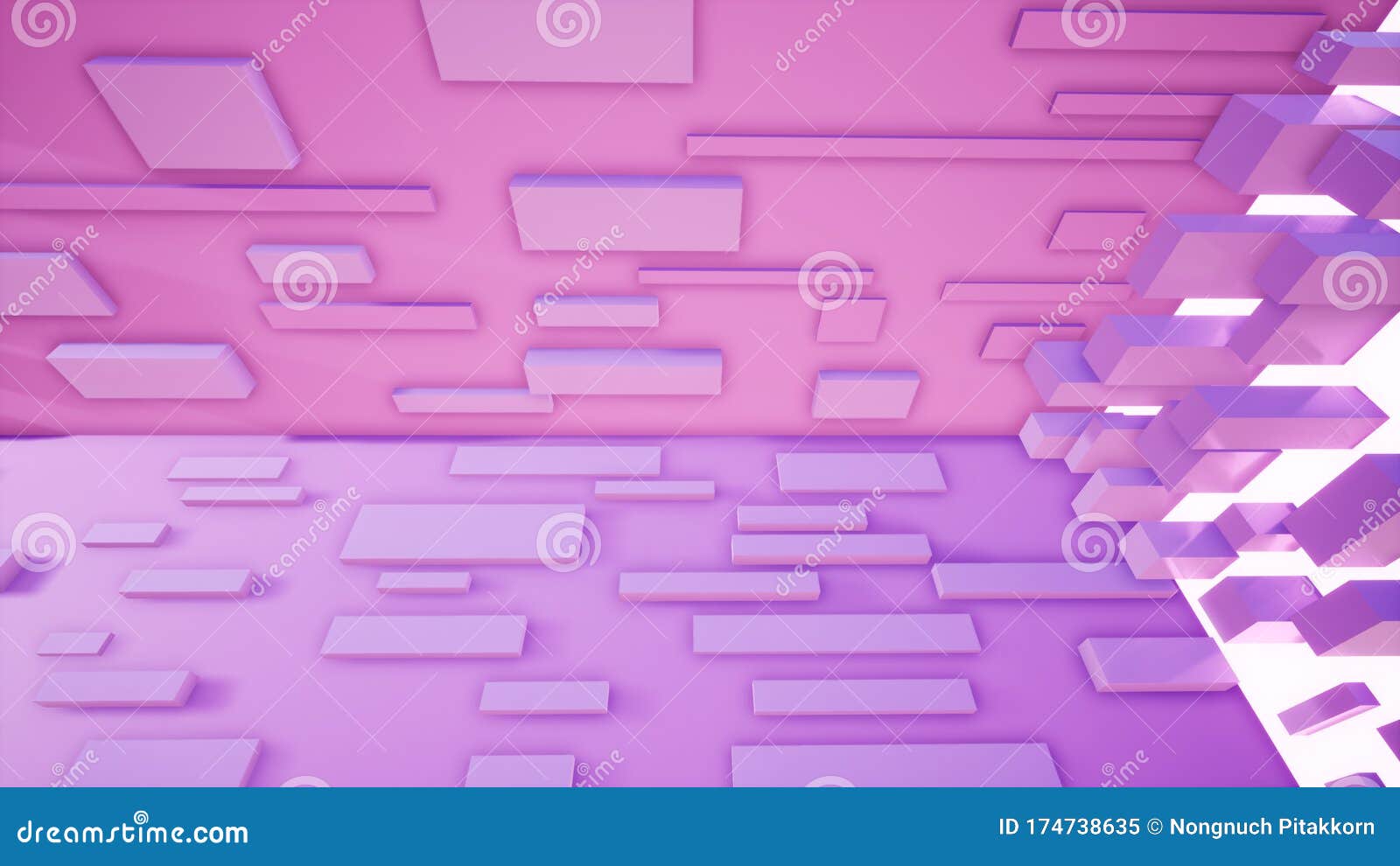 Abstract Pink Background with Squares, 3d Render Illustration Stock ...
