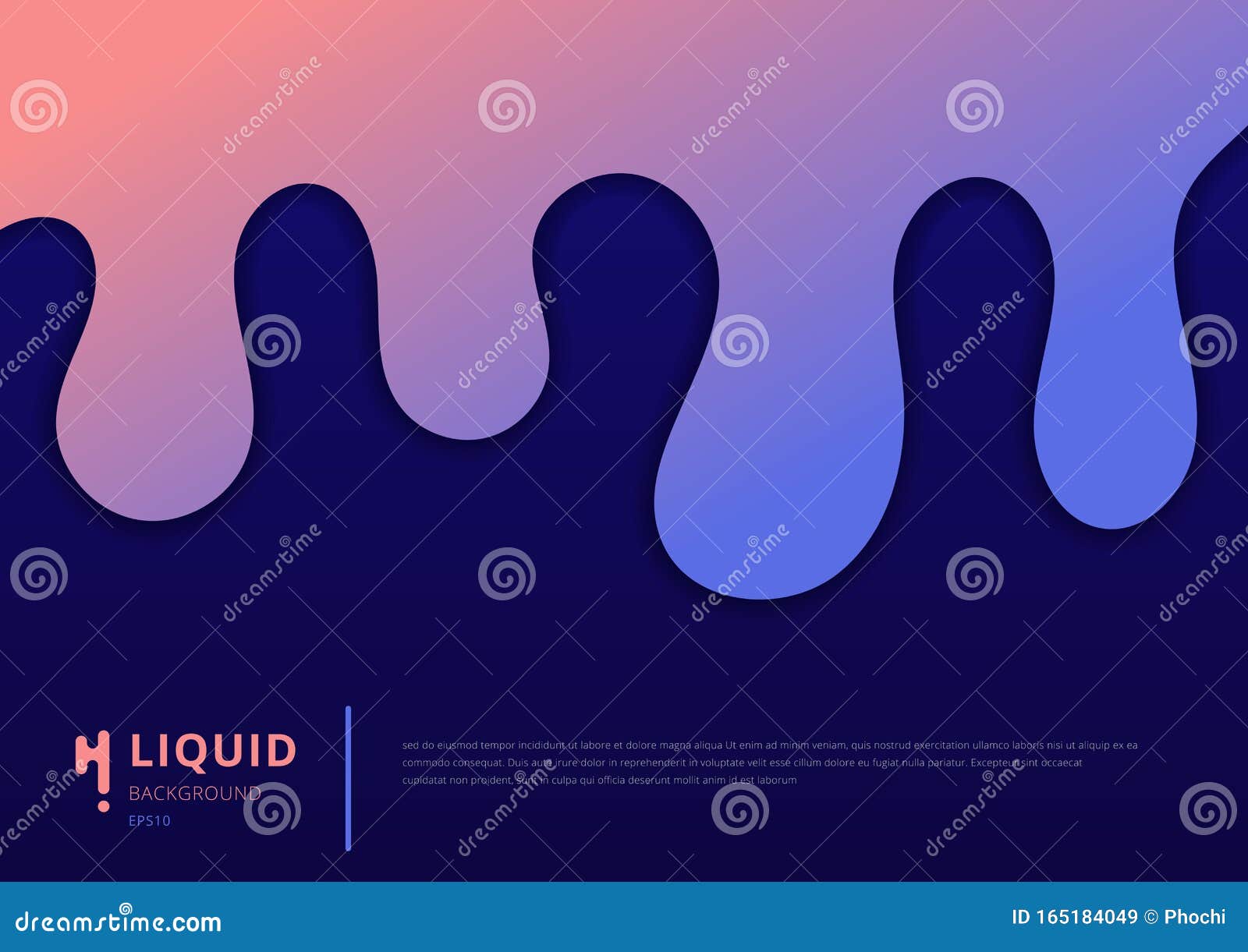 Abstract Pink and Blue Gradient Liquid Flow Background Stock Vector ...
