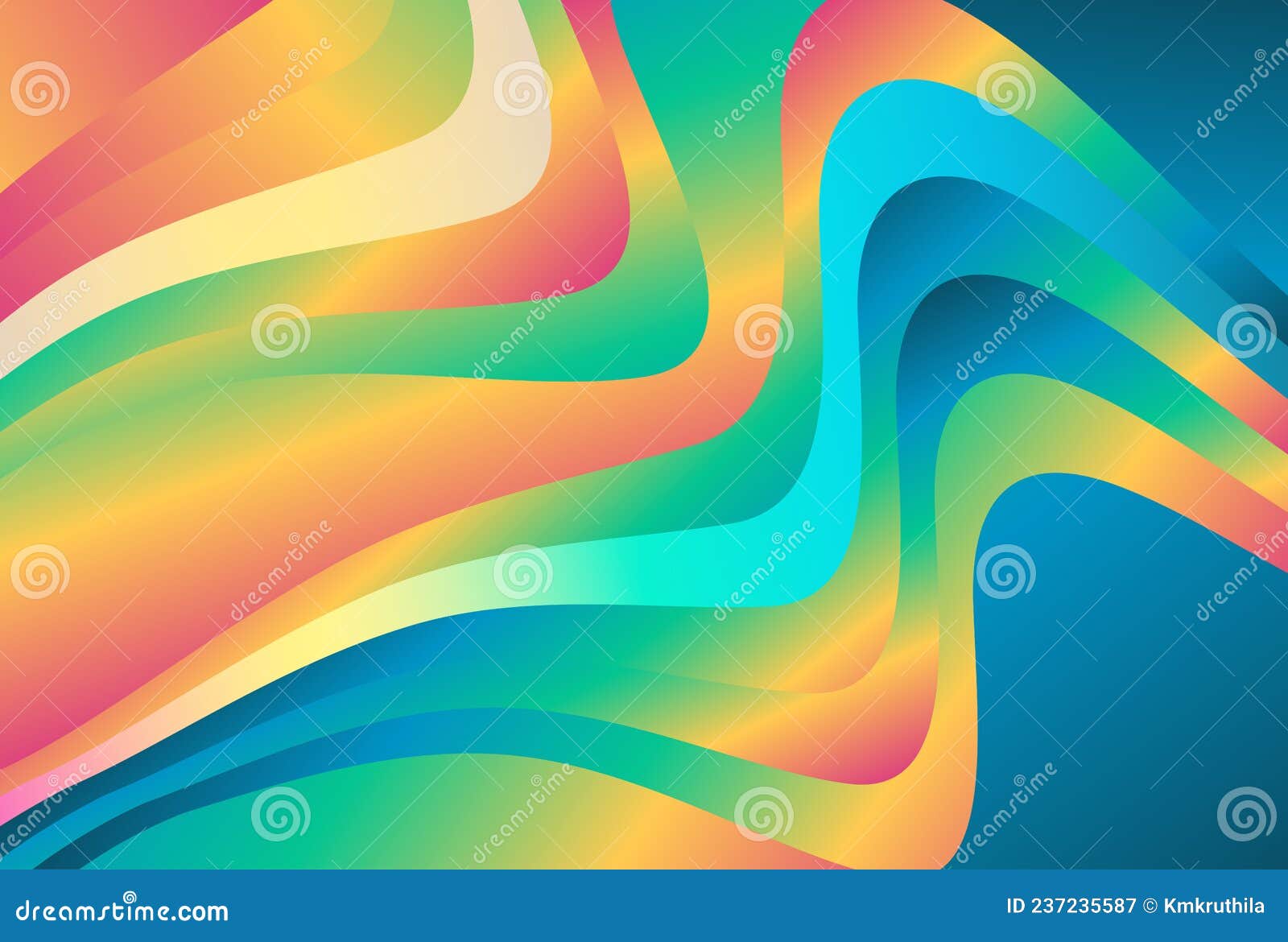 Abstract Pink Blue and Orange Gradient Wave Background Vector Beautiful ...