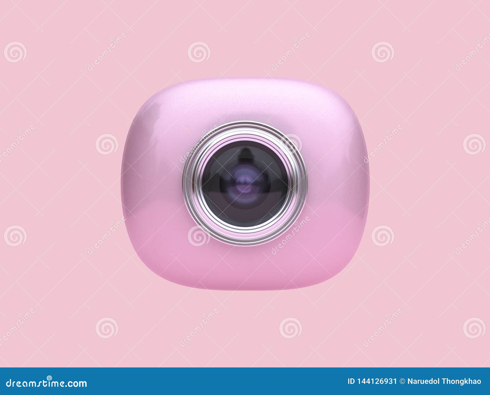 3d Rendering Abstract Pink Camera Minimal Stock Illustration ...