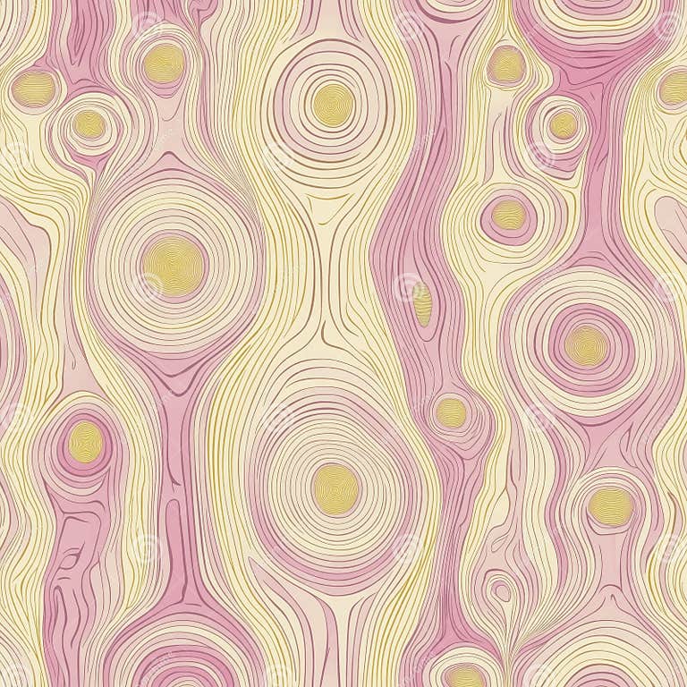Abstract Pink and Cream Wave Pattern with Circular Lines. Stock Image ...