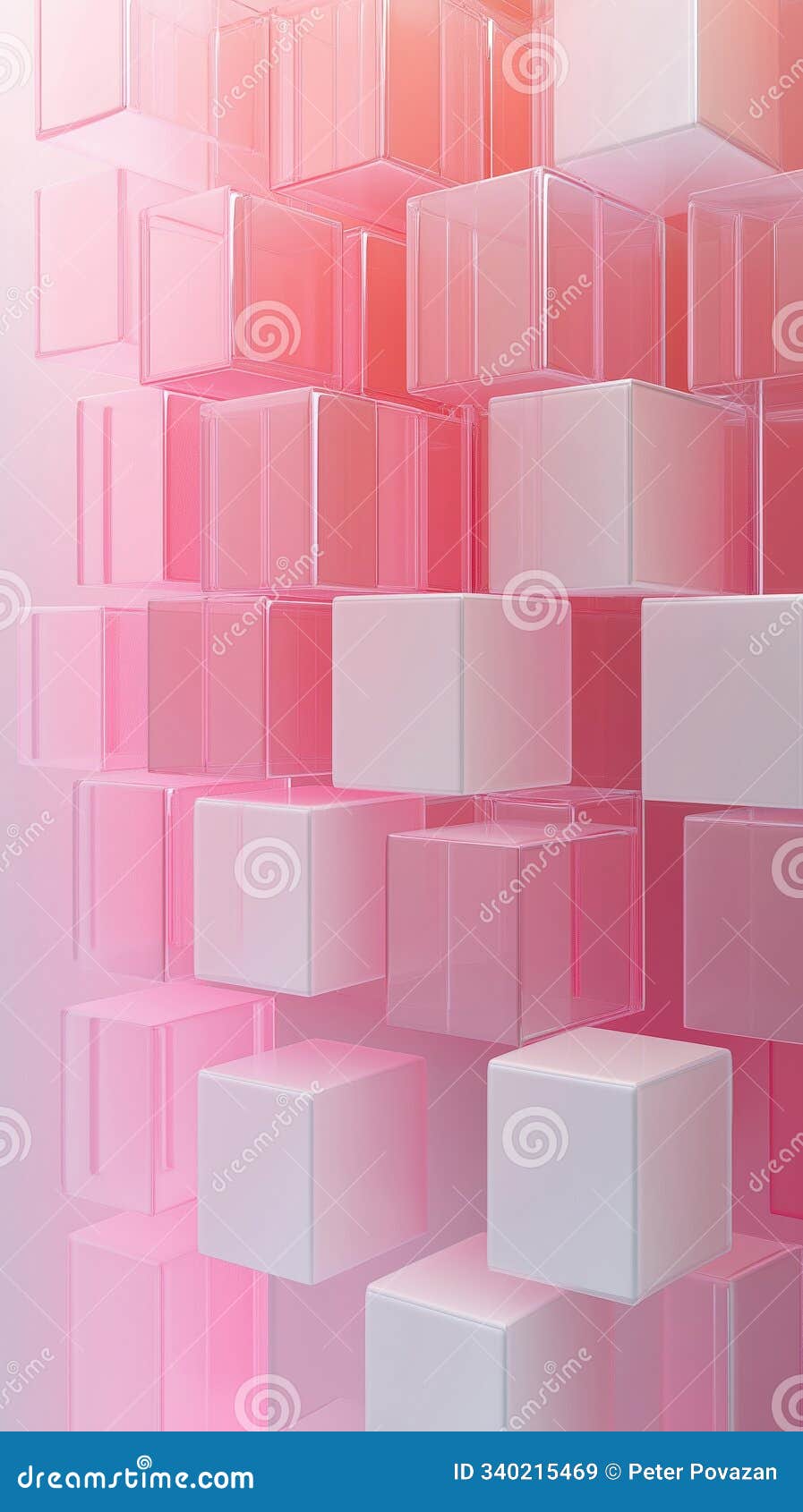 Abstract Pink Cube Arrangement with Modern Aesthetic Stock Illustration ...