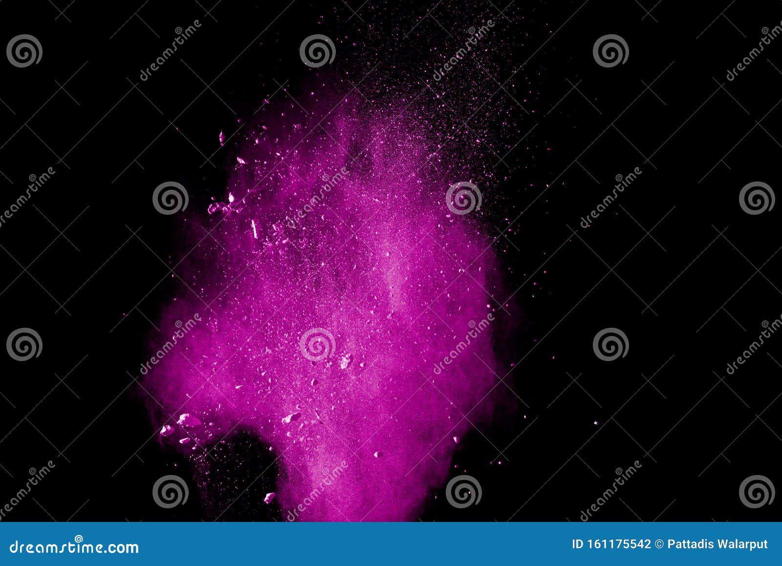 Abstract Pink Dust Explosion on Black Background. Freeze Motion of Pink ...