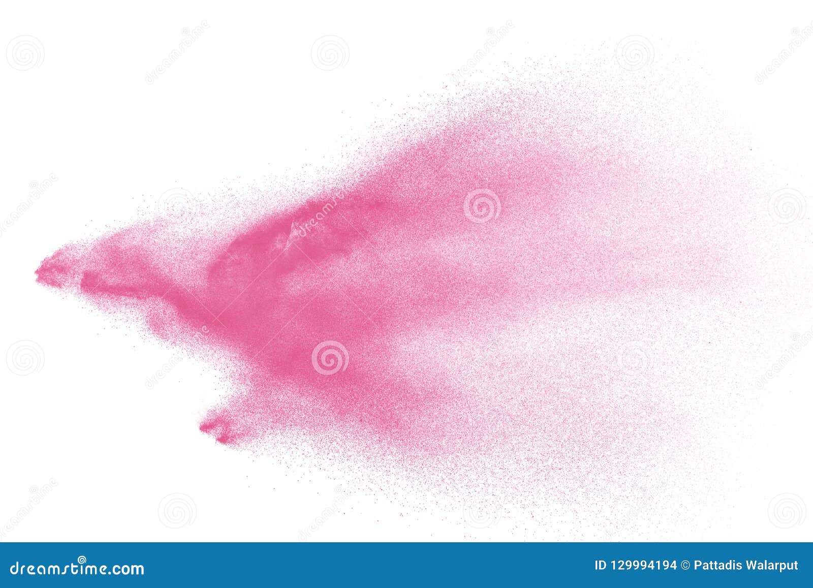 Abstract Pink Powder Splattered on White Background. Stock Photo ...