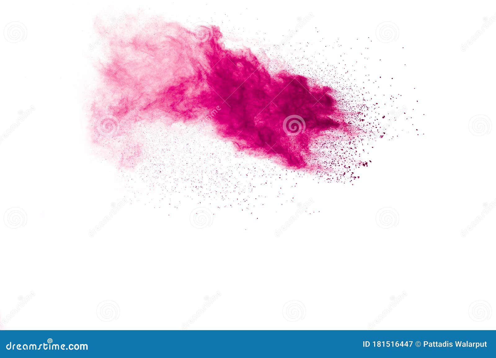 Abstract Pink Dust Explosion. Abstract Pink Powder Splattered on White ...