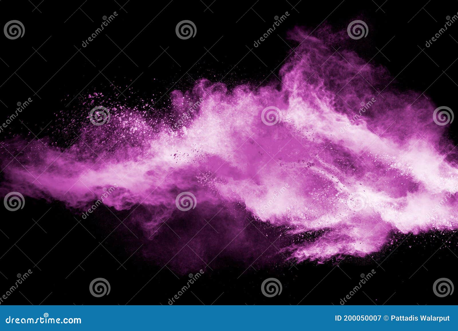 Abstract Pink Dust Particles Explosion on Black Background.Freeze ...