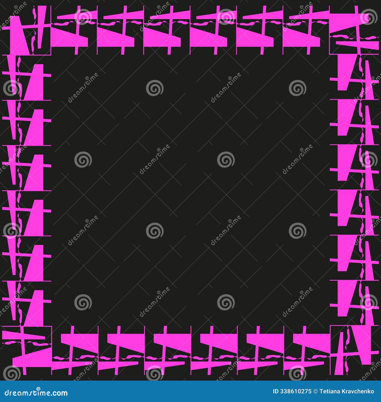 Abstract Pink Frame. Geometric Border Pattern. Vibrant Square Design ...