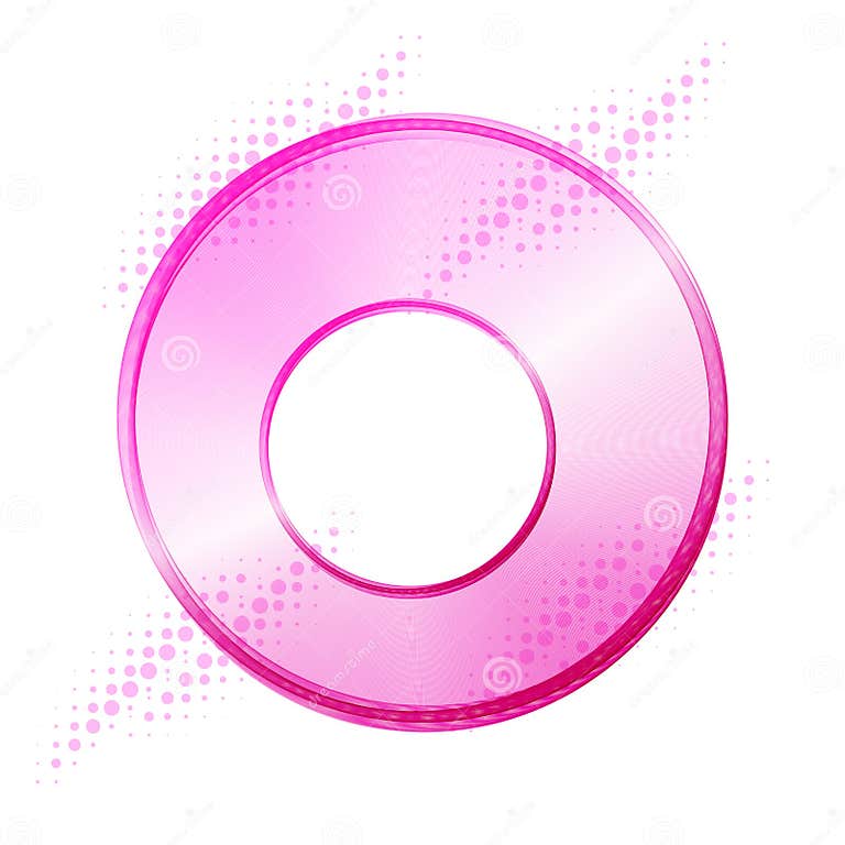 Abstract Pink Frame with Smooth Circular Wave Lines on a White ...