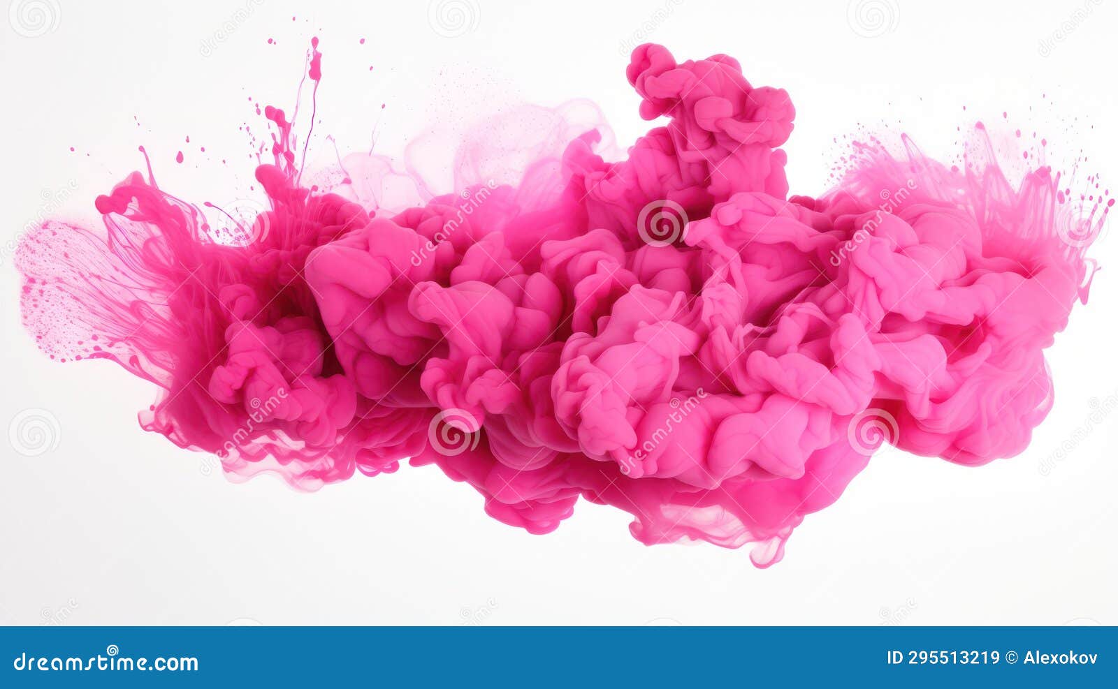 Abstract Pink Ink Splash Isolated on White Background. 3d Rendering ...