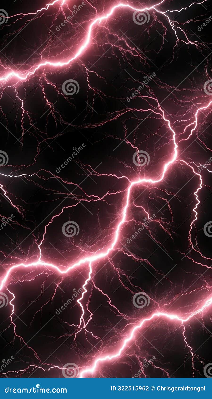 Abstract Pink Lightning Design in Black Ai Generated Stock Illustration ...