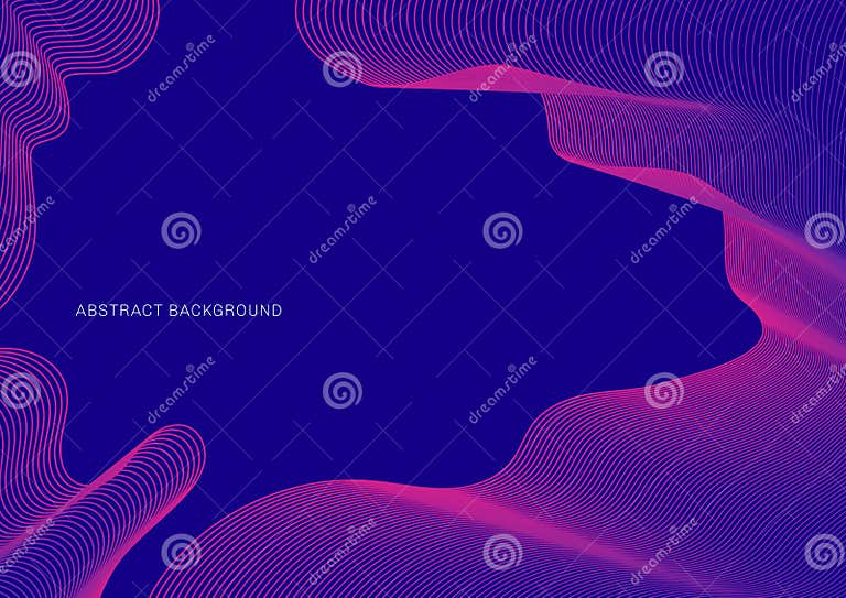 Abstract Pink Lines Pattern Ripple Thin Curves on Blue Background Stock ...