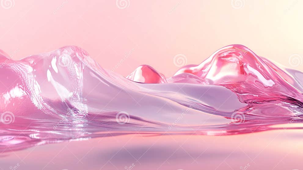 Abstract Pink Liquid Landscape with a Smooth, Shiny Surface Stock ...