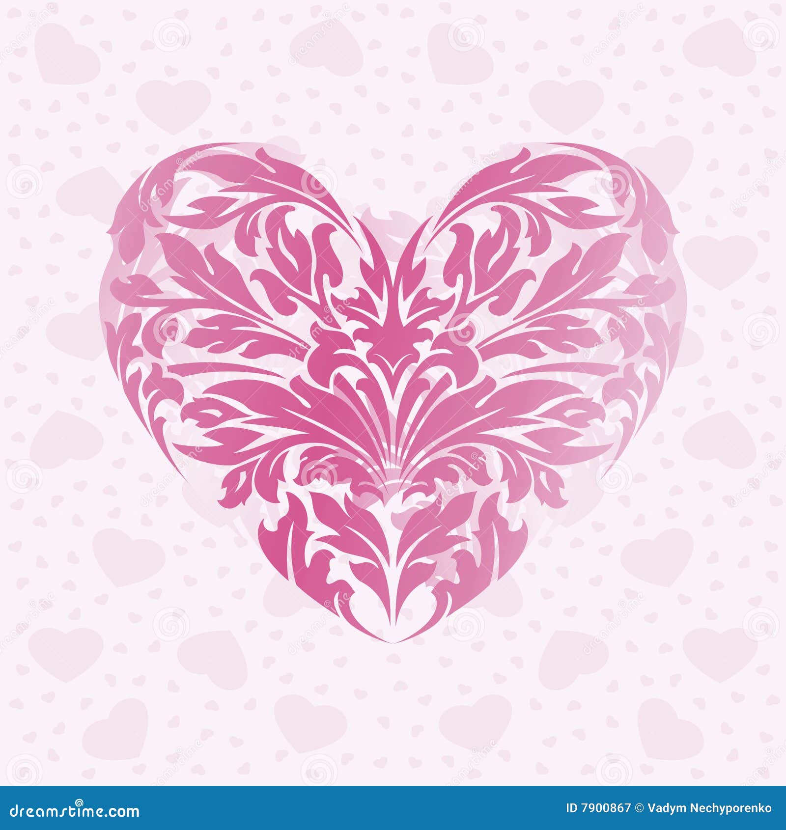 Abstract pink love heart stock vector. Illustration of pink - 7900867