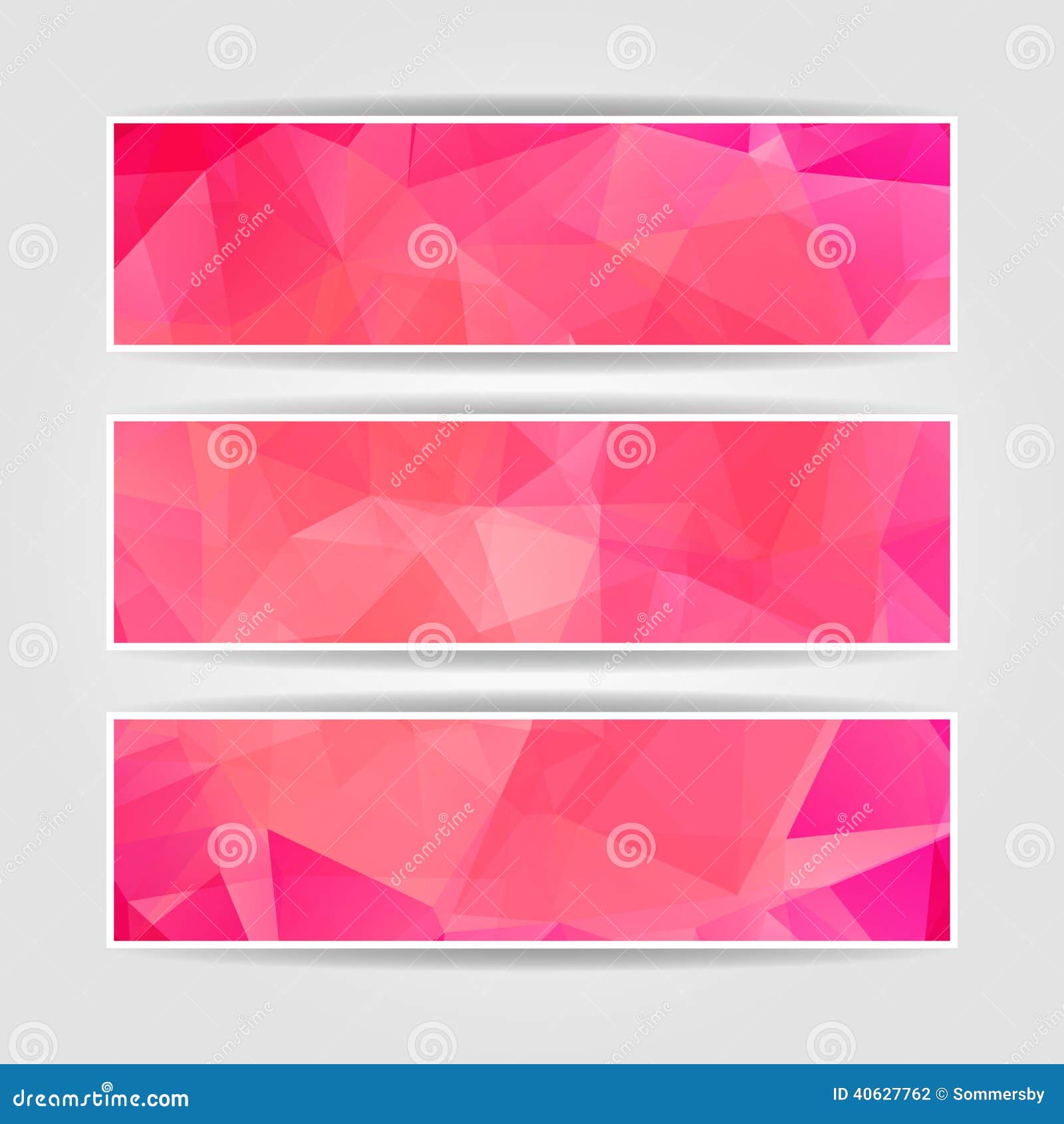 Abstract Pink Modern Triangular Polygonal Headers Stock Vector ...