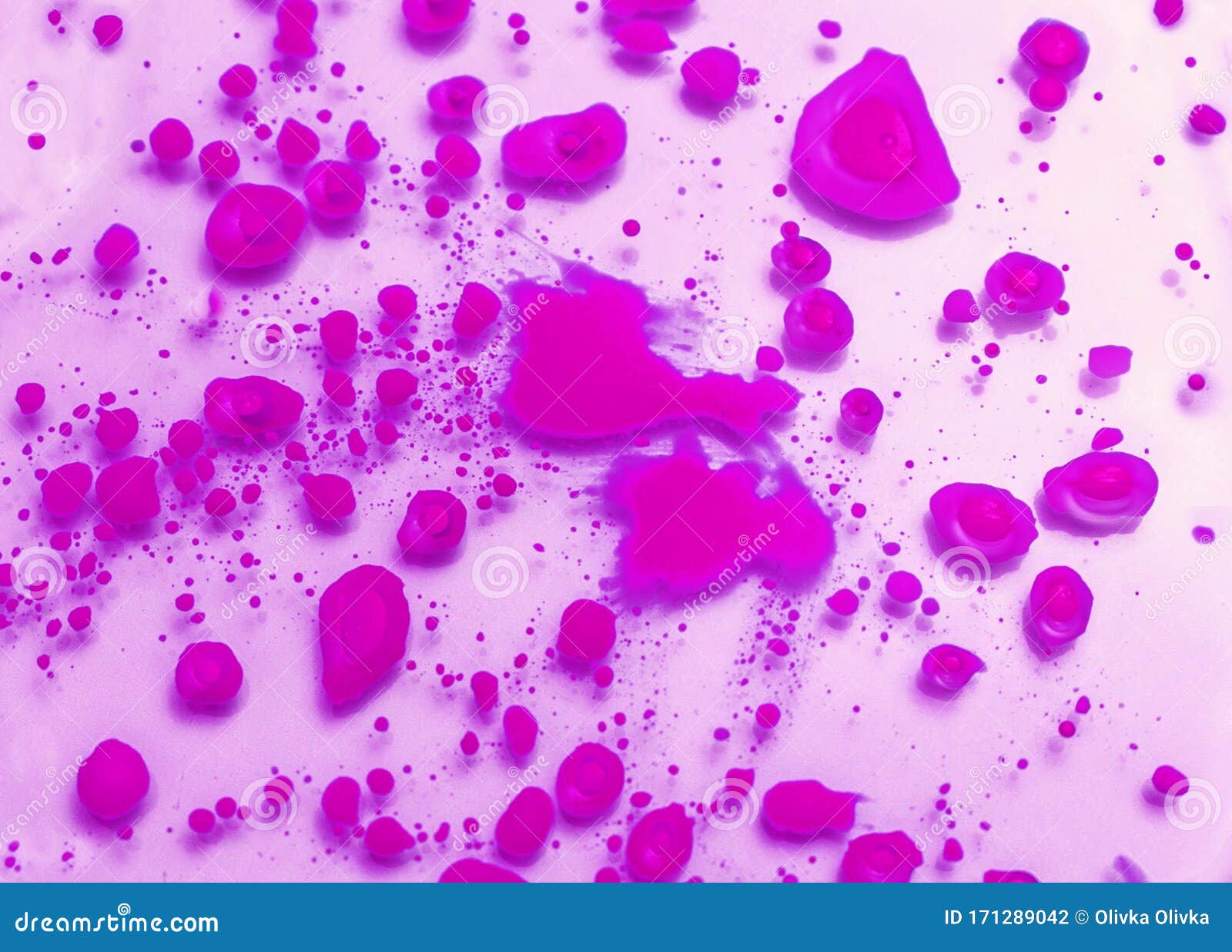 Abstract Pink Paint Drop Background. Paint on Glass. Stock Photo ...