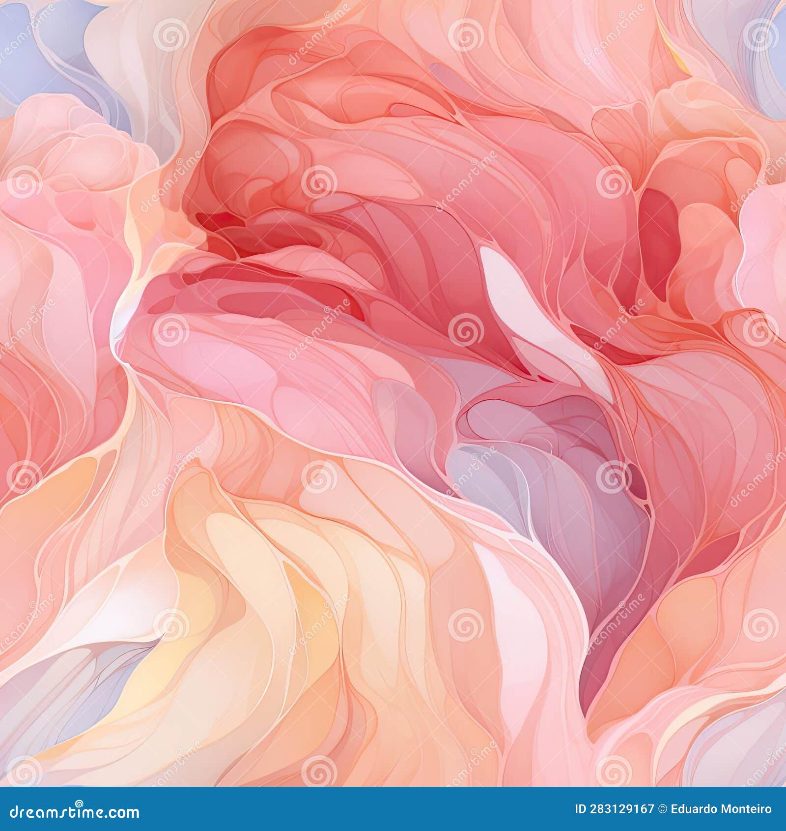 Abstract Pink and Peach Background with Flowing Lines and Atmospheric ...