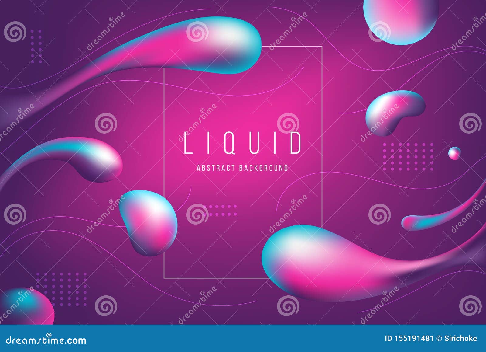 Abstract Pink and Purple Liquid Bubble Banner and Background. Stock ...