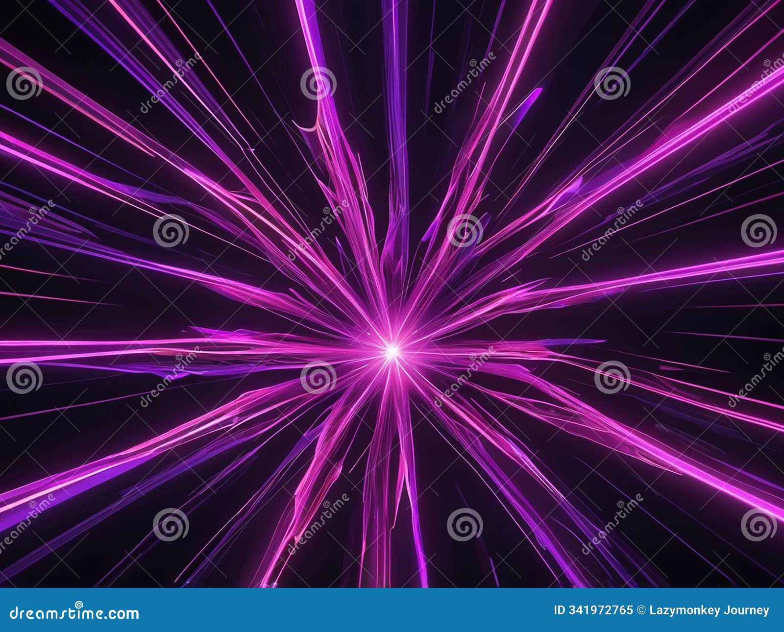 Abstract a Pink Purple Star Neon Splines, Computer Generated. 3d ...