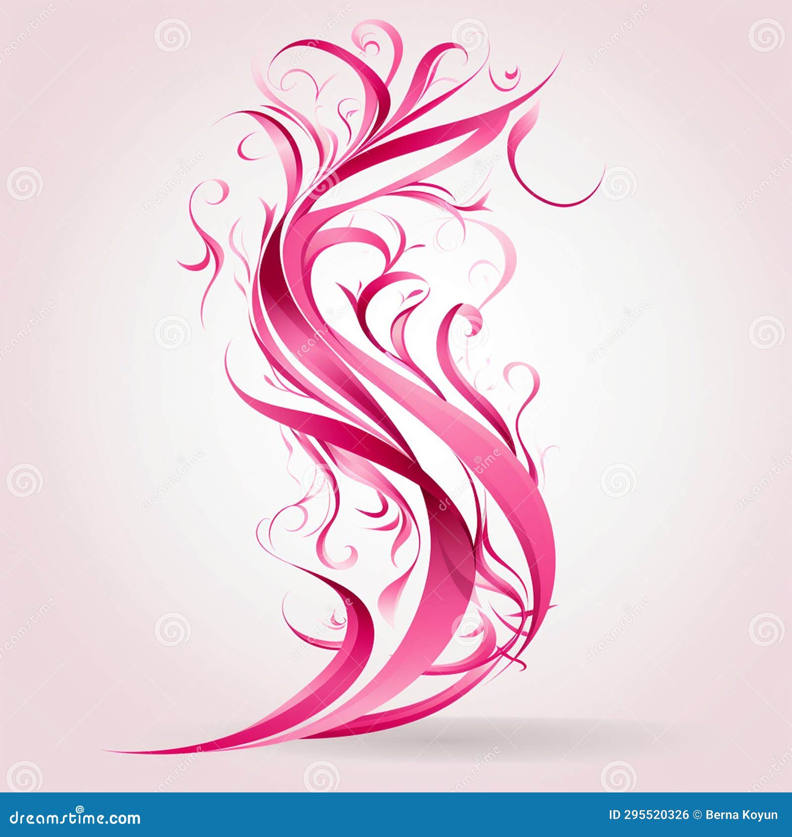 Abstract Pink Ribbon on White Background a Striking and Minimalist ...