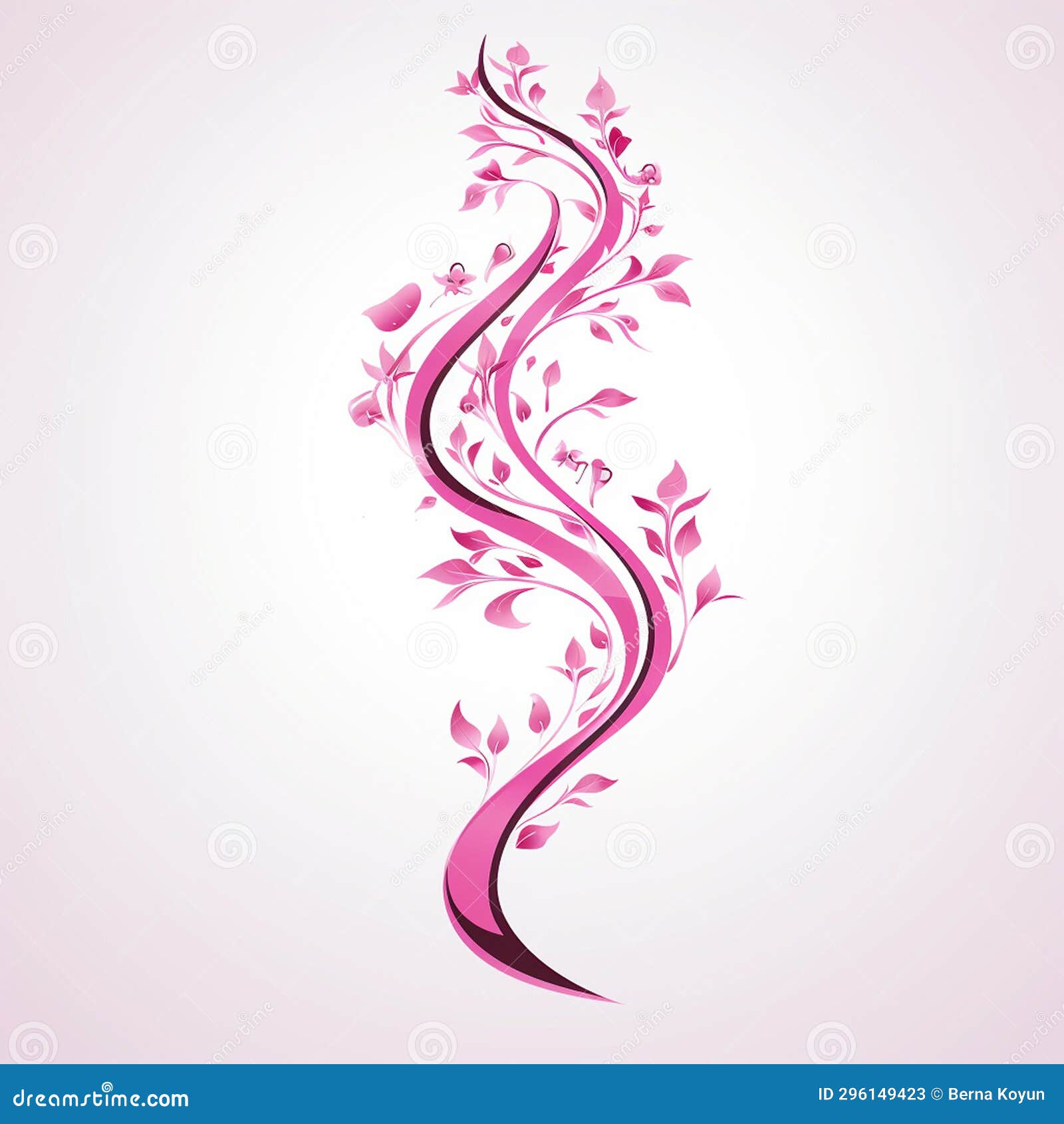 Abstract Pink Ribbon on White for Modern Design Stock Illustration ...
