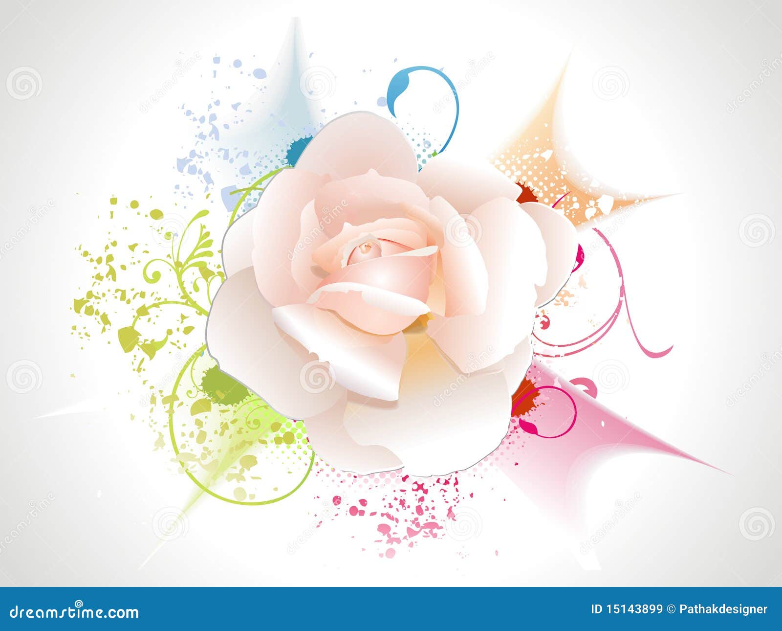 Abstract Pink Rose with Floral and Grunge Stock Vector - Illustration ...
