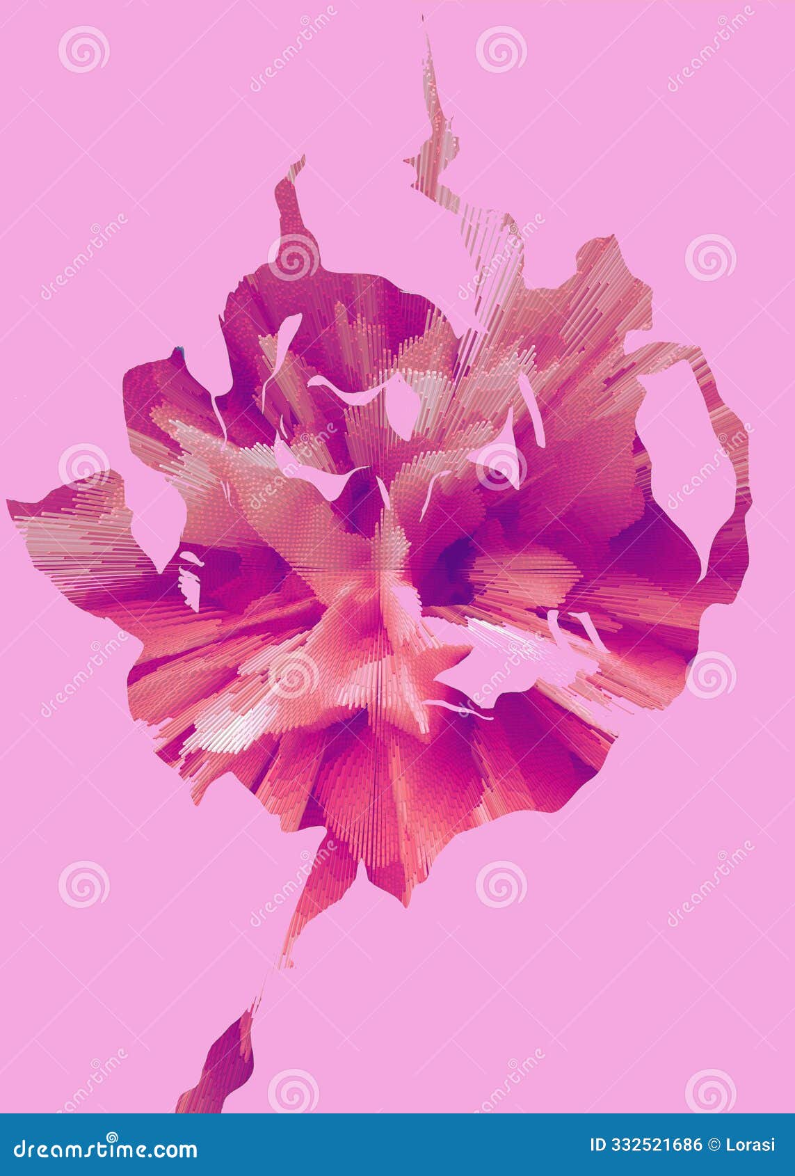 Abstract Pink Rose on a Light Pink Background Stock Illustration ...