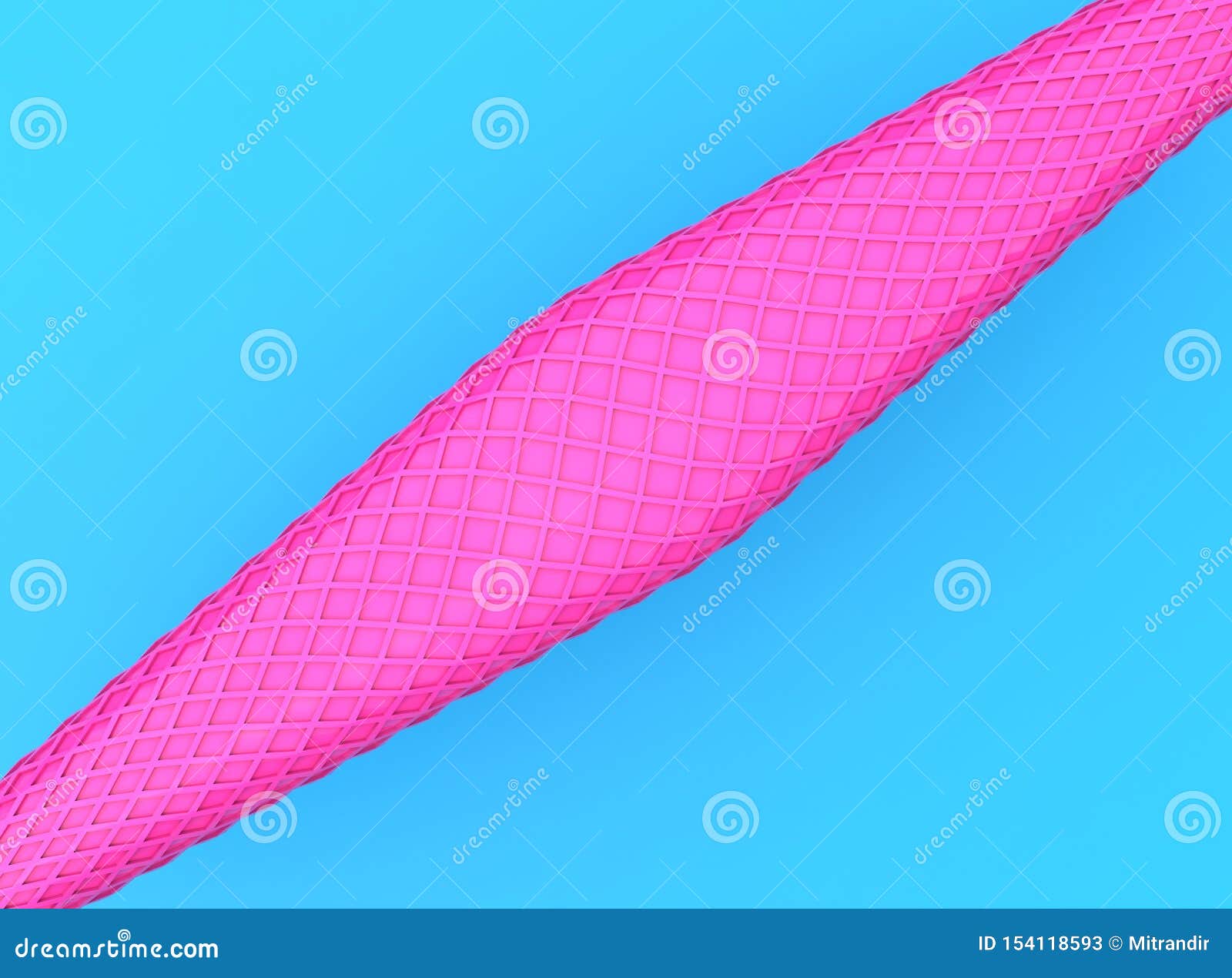 Abstract Pink Shape with Net Pattern - Bright Blue Background Stock ...