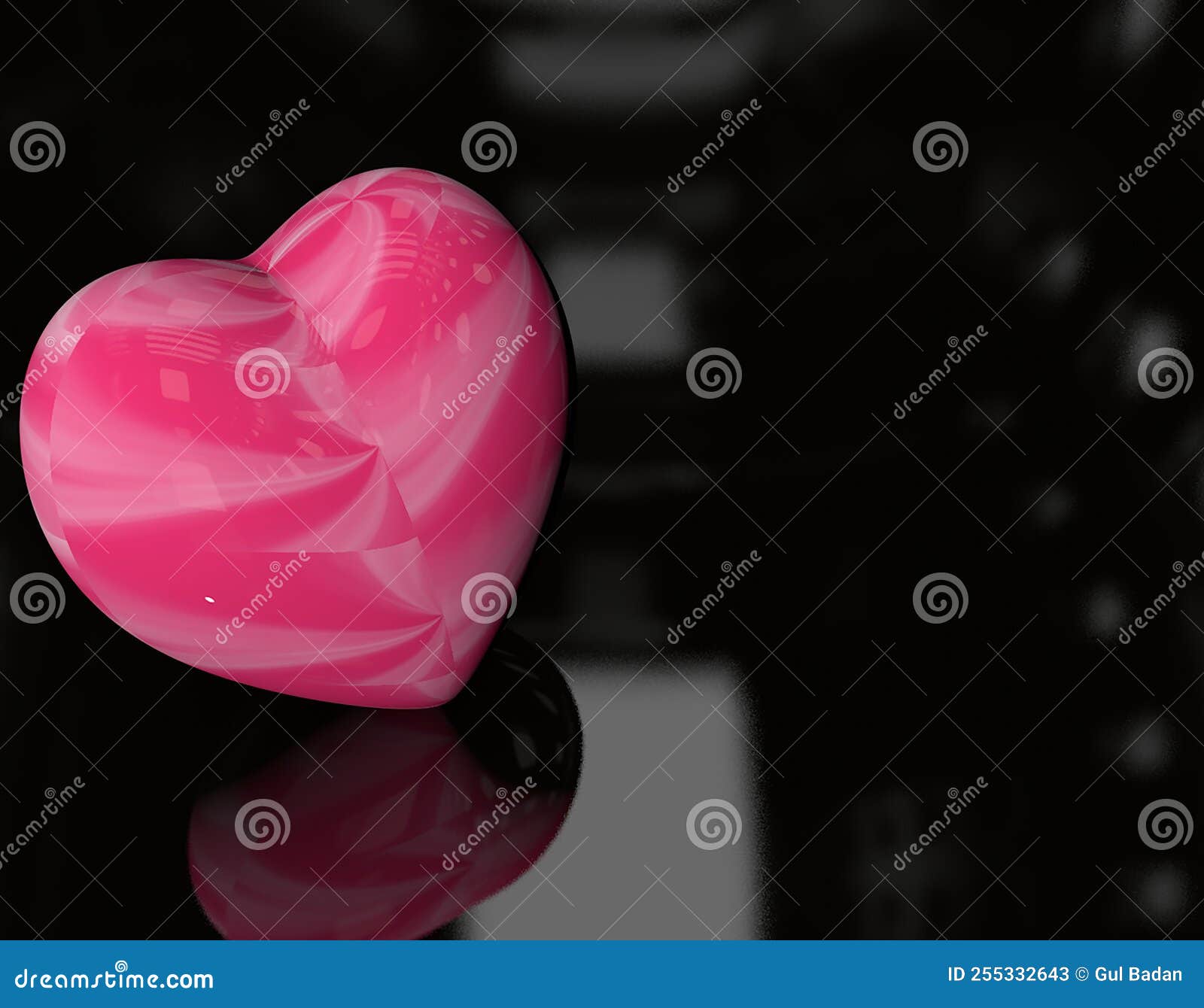 Abstract Pink Shiny Heart Marble 3d Render Shiny Glossy Stock ...