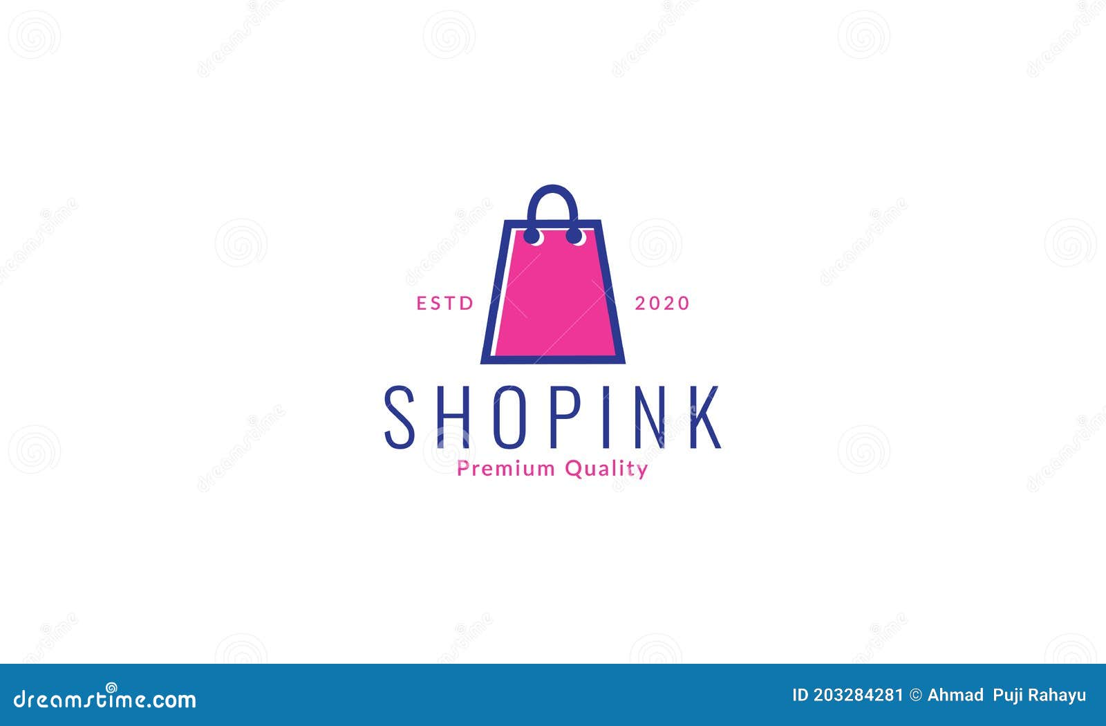 Abstract Pink Shopping Bag Logo Vector Icon Illustration Design Stock ...