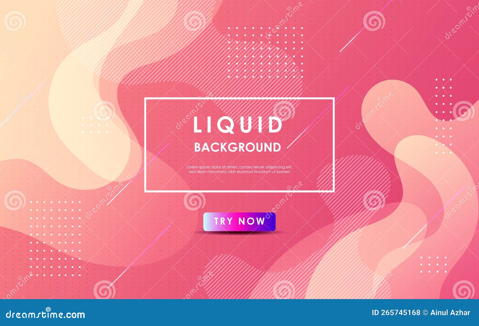 Abstract Pink Soft Gradient Wavy Light Liquid Color with Geometric ...