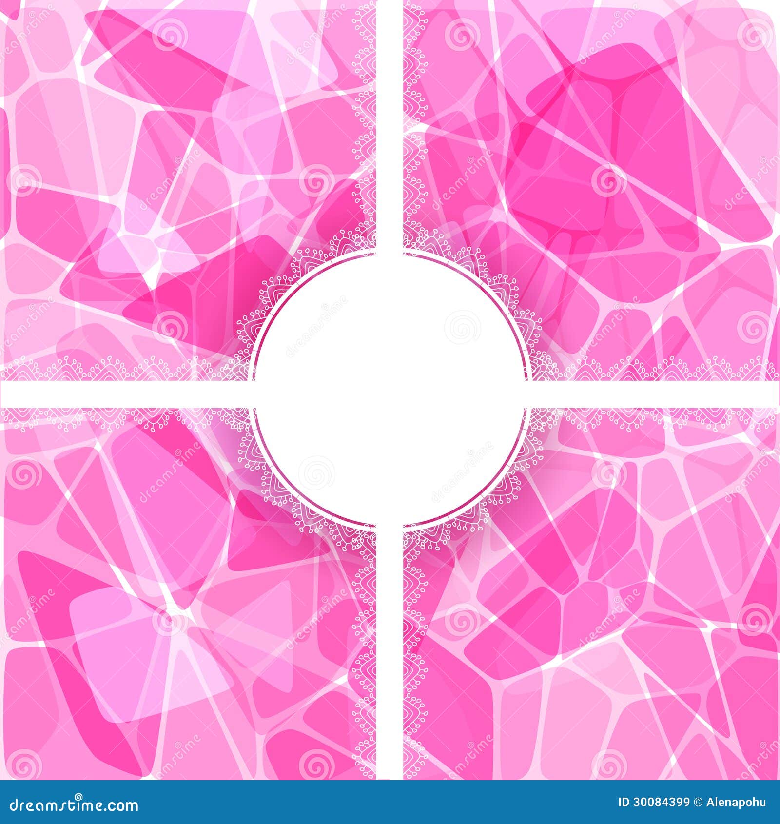 Abstract Pink Vector Card with Lace Label Stock Vector - Illustration ...