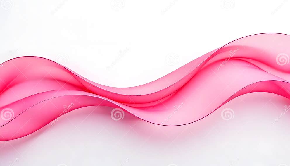 Abstract Pink Wave Design: Elegant, Flowing Curves on White Background ...