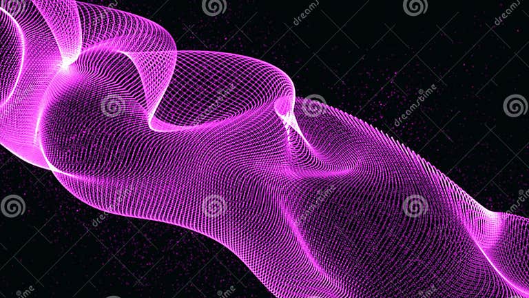 Abstract Pink Wave Design, Isolated on a Black Background Stock ...
