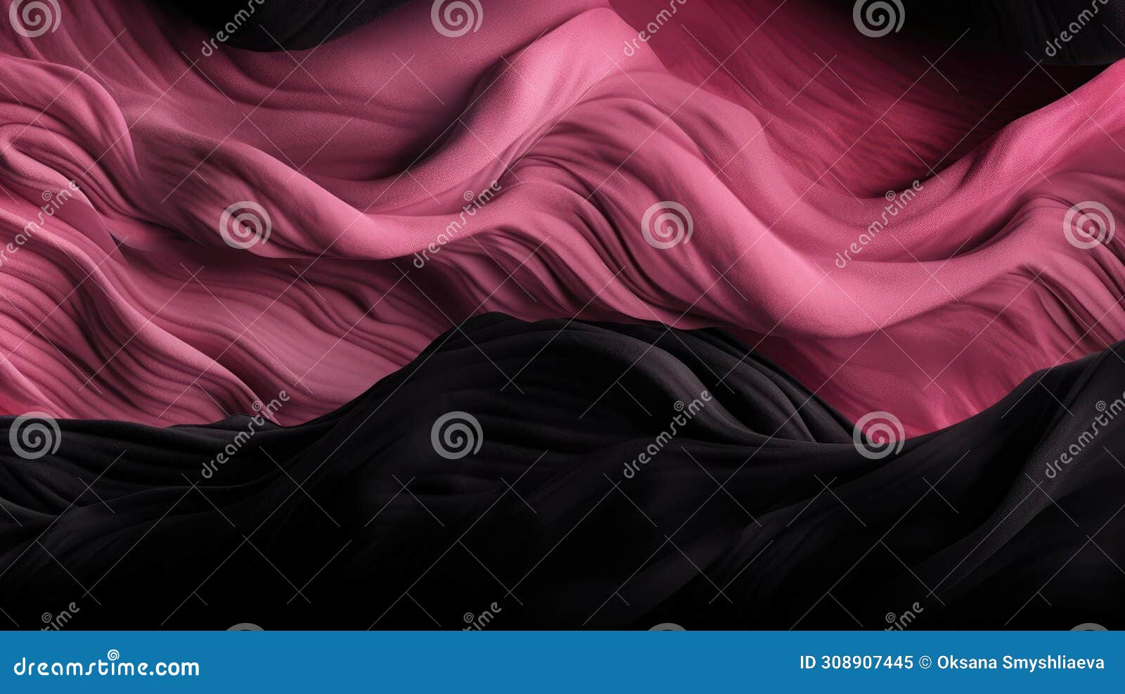 Abstract Pink Wave Lines on Black Background. Pink Flow Wave Design ...