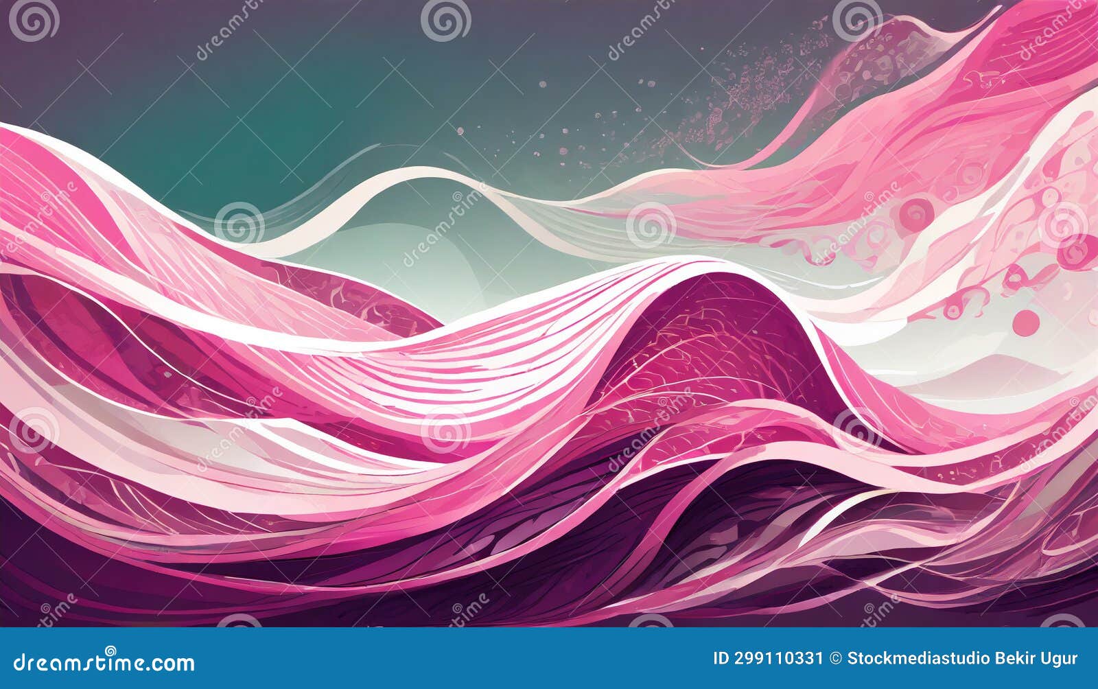 Abstract Pink Wave Vector Background Stock Illustration - Illustration ...