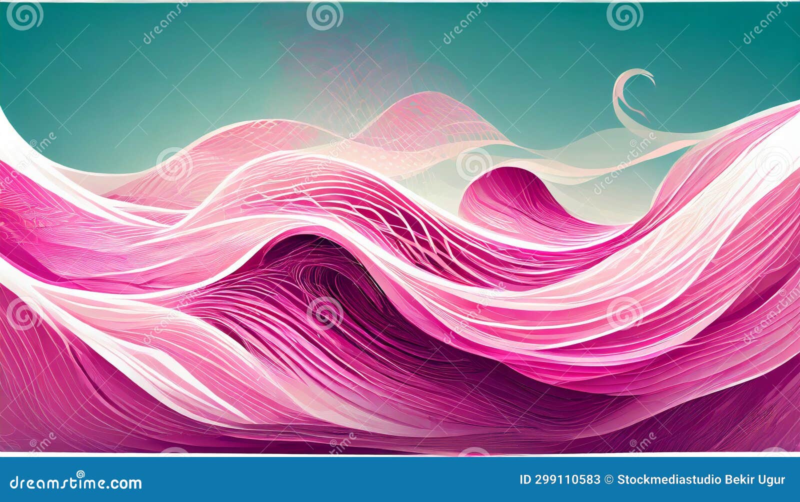 Abstract Pink Wave Vector Background Stock Illustration - Illustration ...