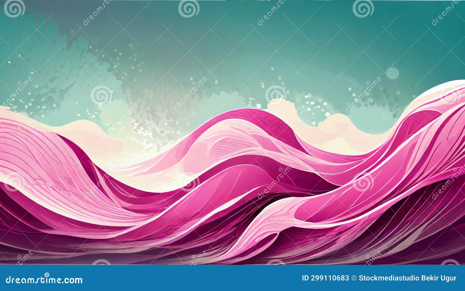 Abstract Pink Wave Vector Background Stock Illustration - Illustration ...
